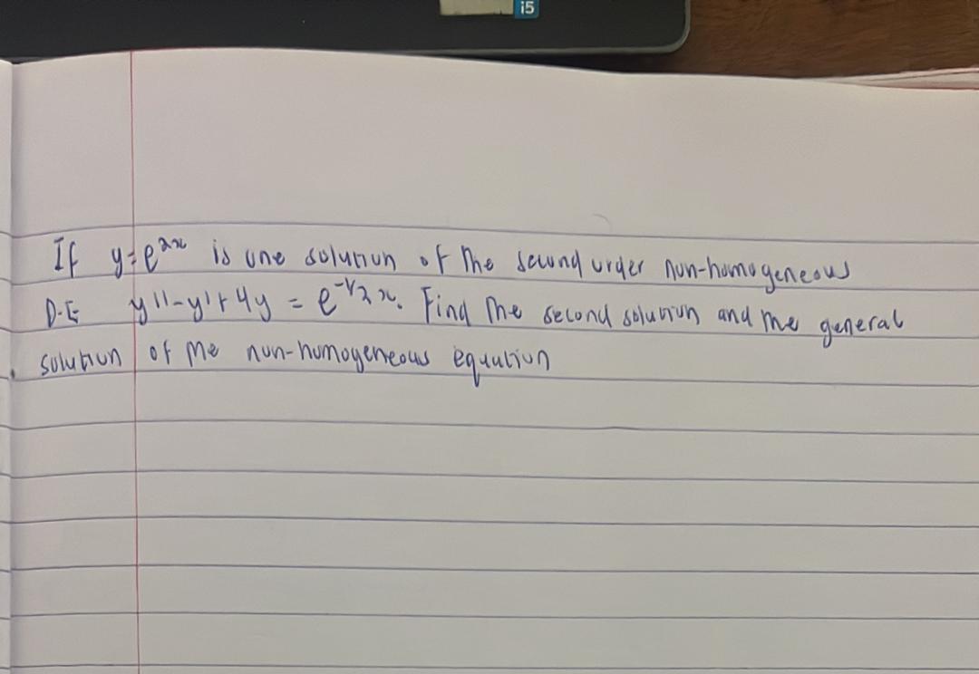 Solved find the second solution and general solution | Chegg.com