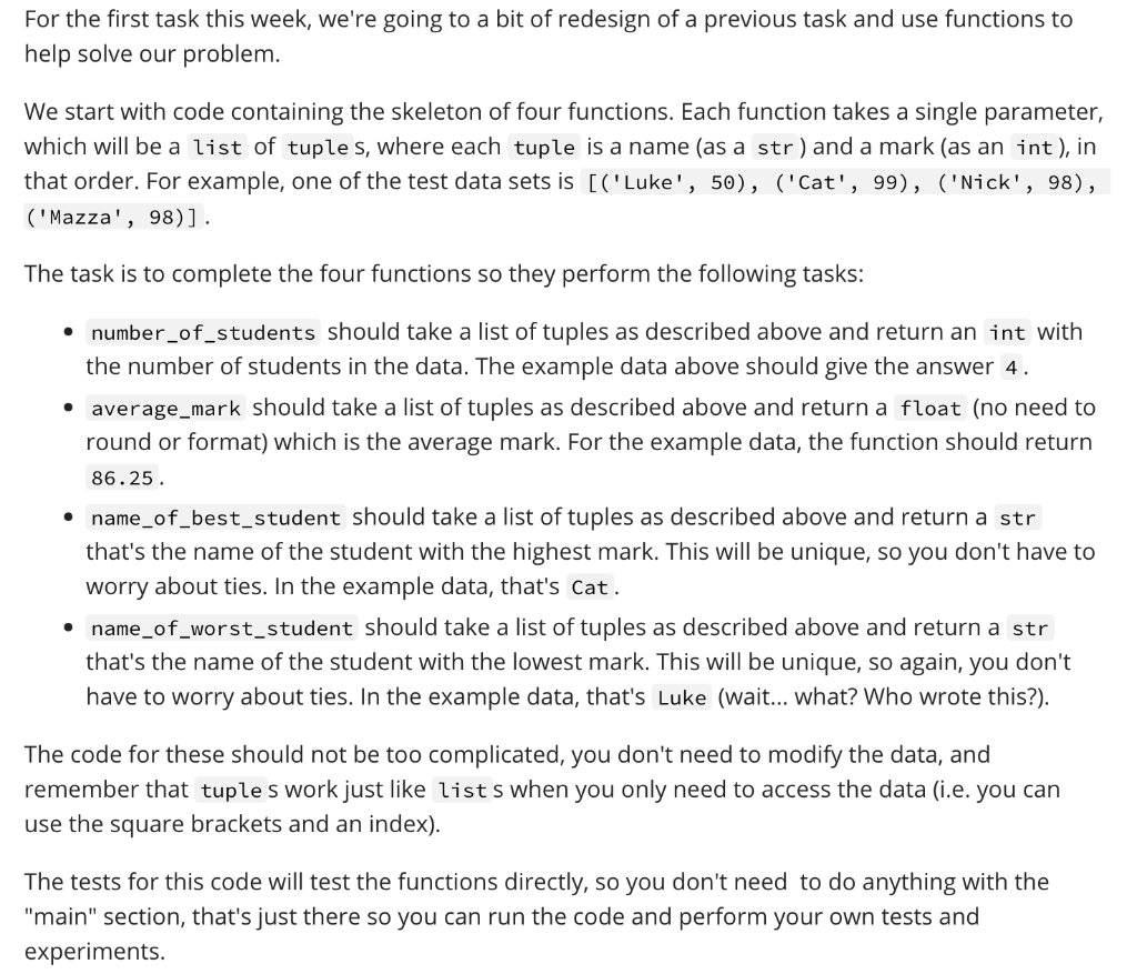 Solved For the first task this week, we're going to a bit of | Chegg.com