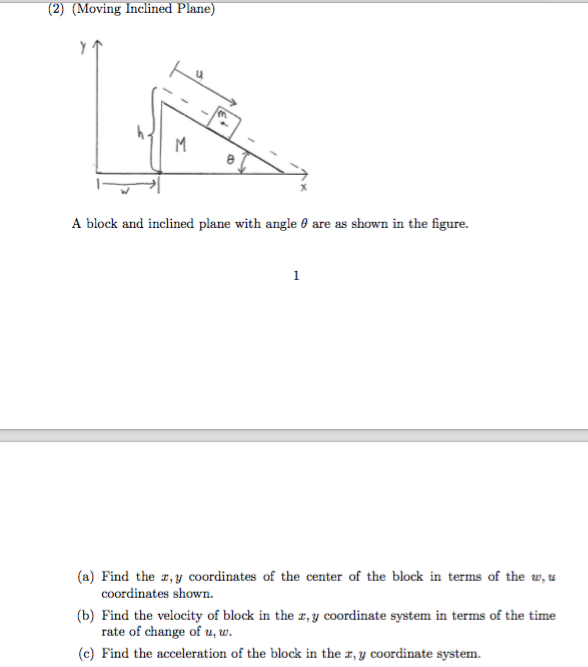 Solved (2) (Moving Inclined Plane) A block and inclined | Chegg.com