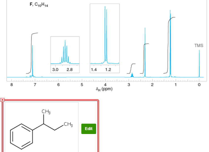 Solved The IR and 1H NMR spectra for compound F (C10H14) are | Chegg.com