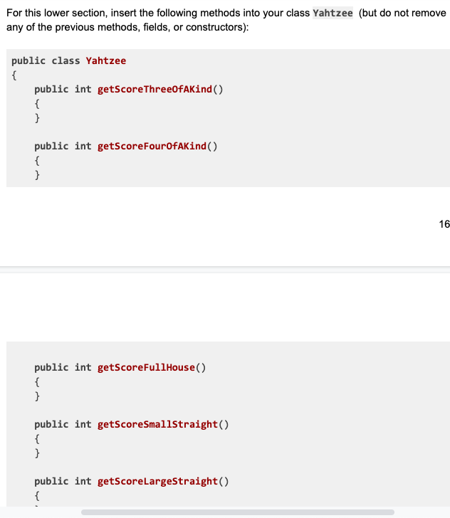 Solved Need help adding the lower section scoring to my | Chegg.com