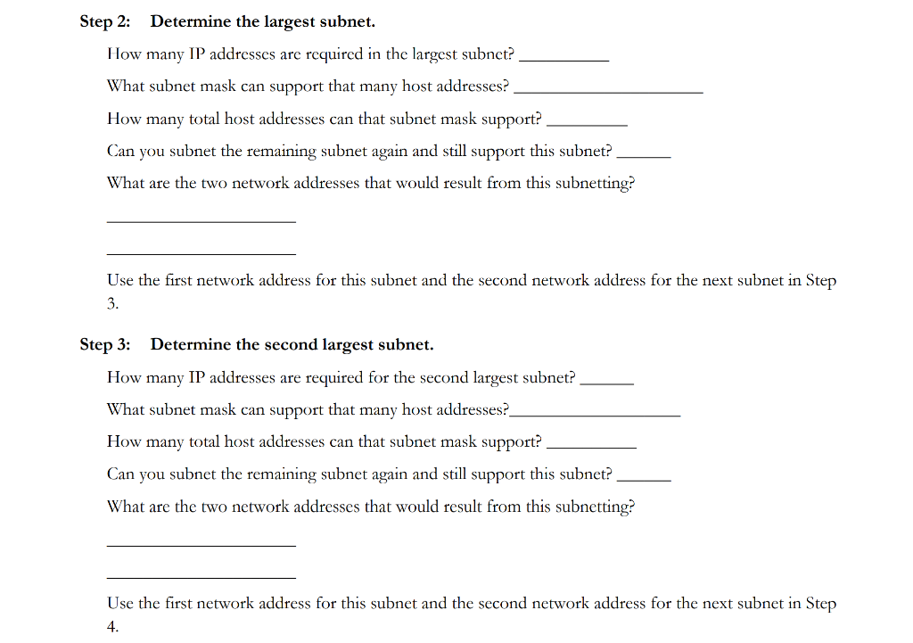 Solved Class Activity 2: Designing and Implementing a VLSM | Chegg.com