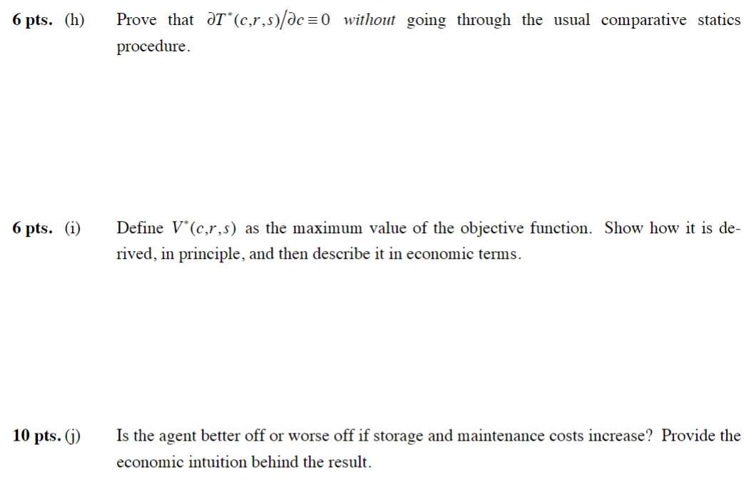 Solved 6 pts. (e) Show that the optimal time at which to | Chegg.com