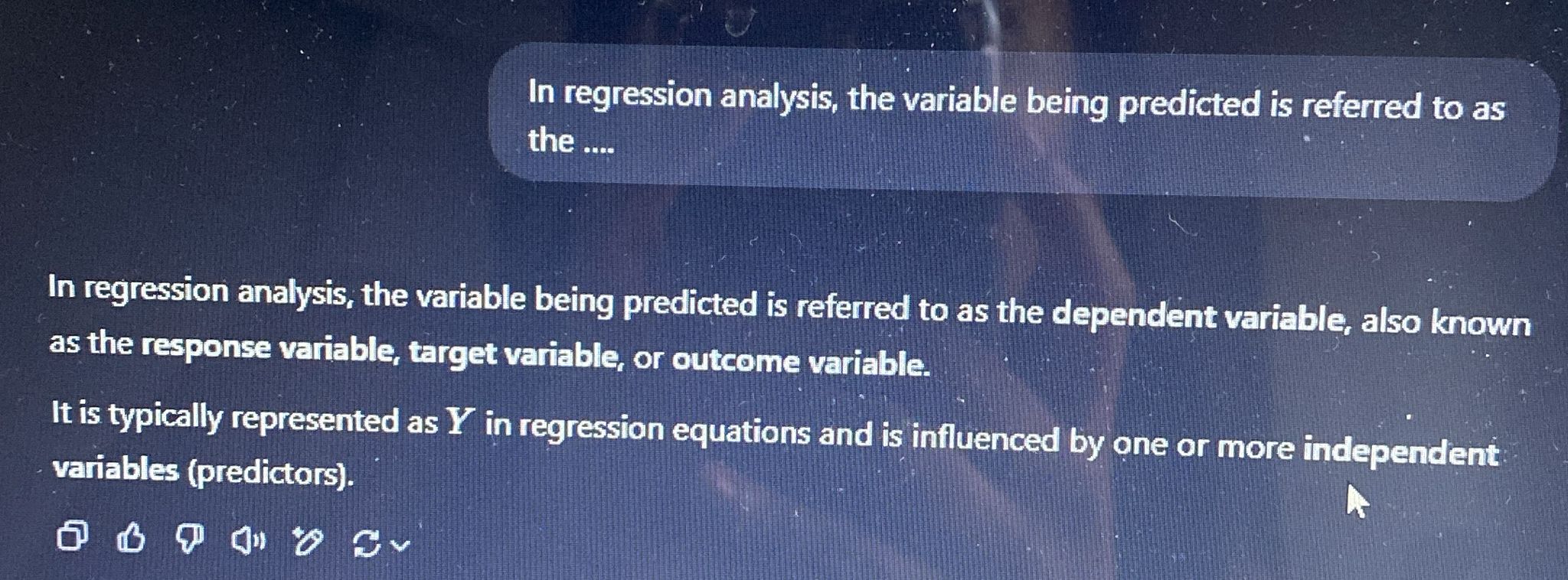 In regression analysis, the variable being predicted | Chegg.com