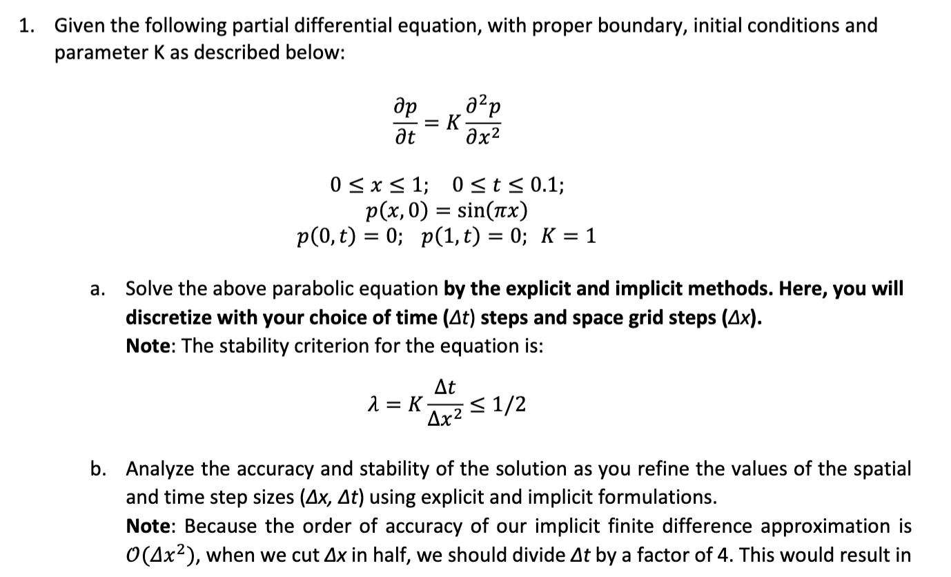 Solved Given the following partial differential equation, | Chegg.com