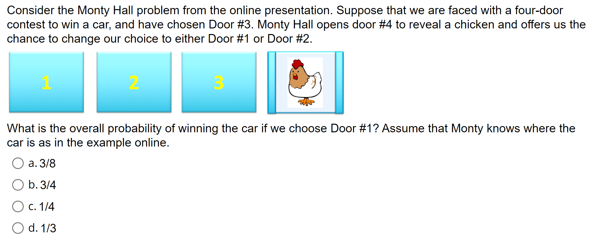 Solved Consider the Monty Hall problem from the online | Chegg.com
