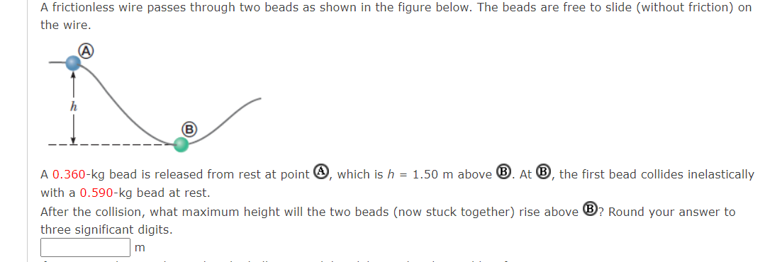 Solved A frictionless wire passes through two beads as shown | Chegg.com