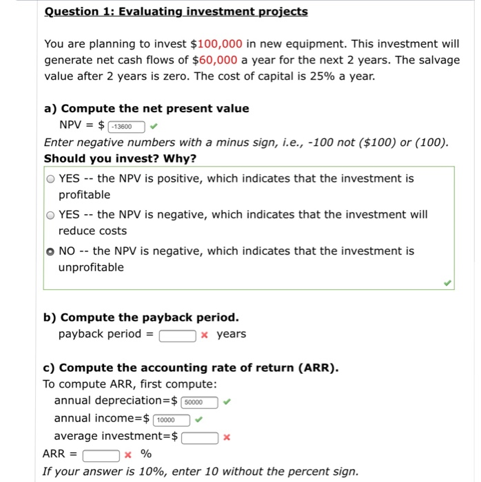 Solved Question 1: Evaluating investment projects You are | Chegg.com