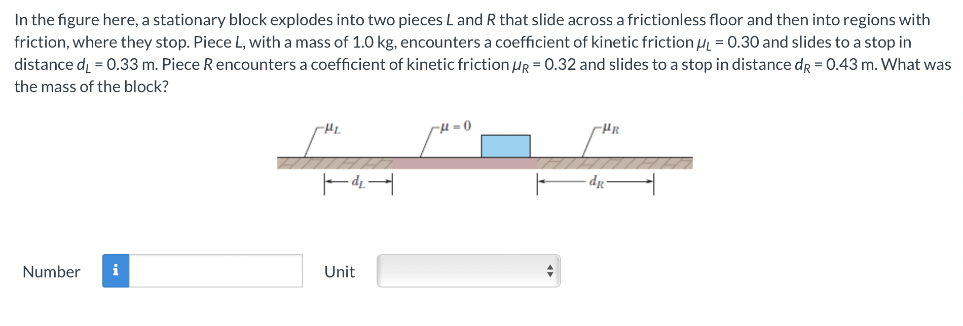 Solved In the figure here, a stationary block explodes into | Chegg.com