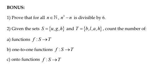 Solved 1) Prove that for all n∈N,n3−n is divisible by 6 . 2) | Chegg.com