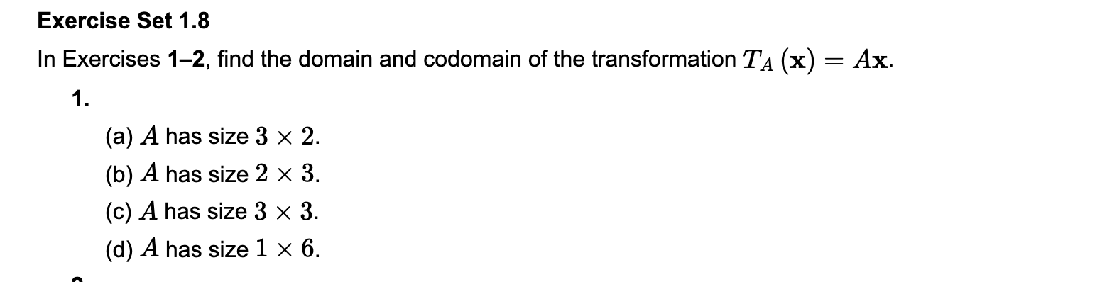 Solved Exercise Set 1.8 = In Exercises 1-2, find the domain | Chegg.com