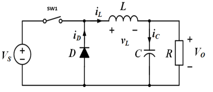 Solved For the buck converter, find the voltage and current | Chegg.com