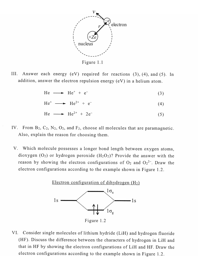 Solved Problem 1 Basic Physical Chemistry Answer the | Chegg.com