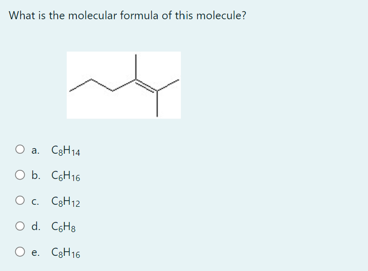 Solved What is the molecular formula of this molecule? a. | Chegg.com