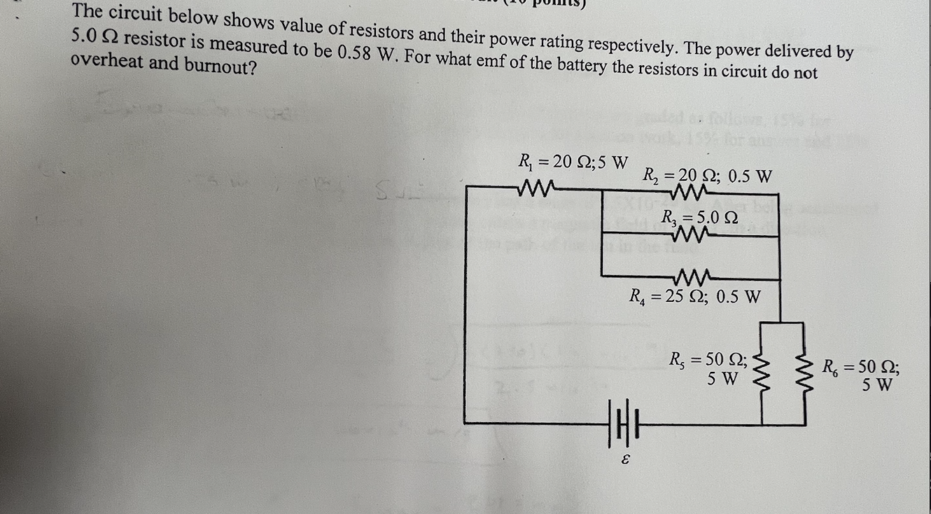 Solved The circuit below shows value of resistors and their | Chegg.com