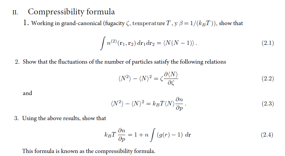 Solved II. Compressibility formula 1. Working in | Chegg.com