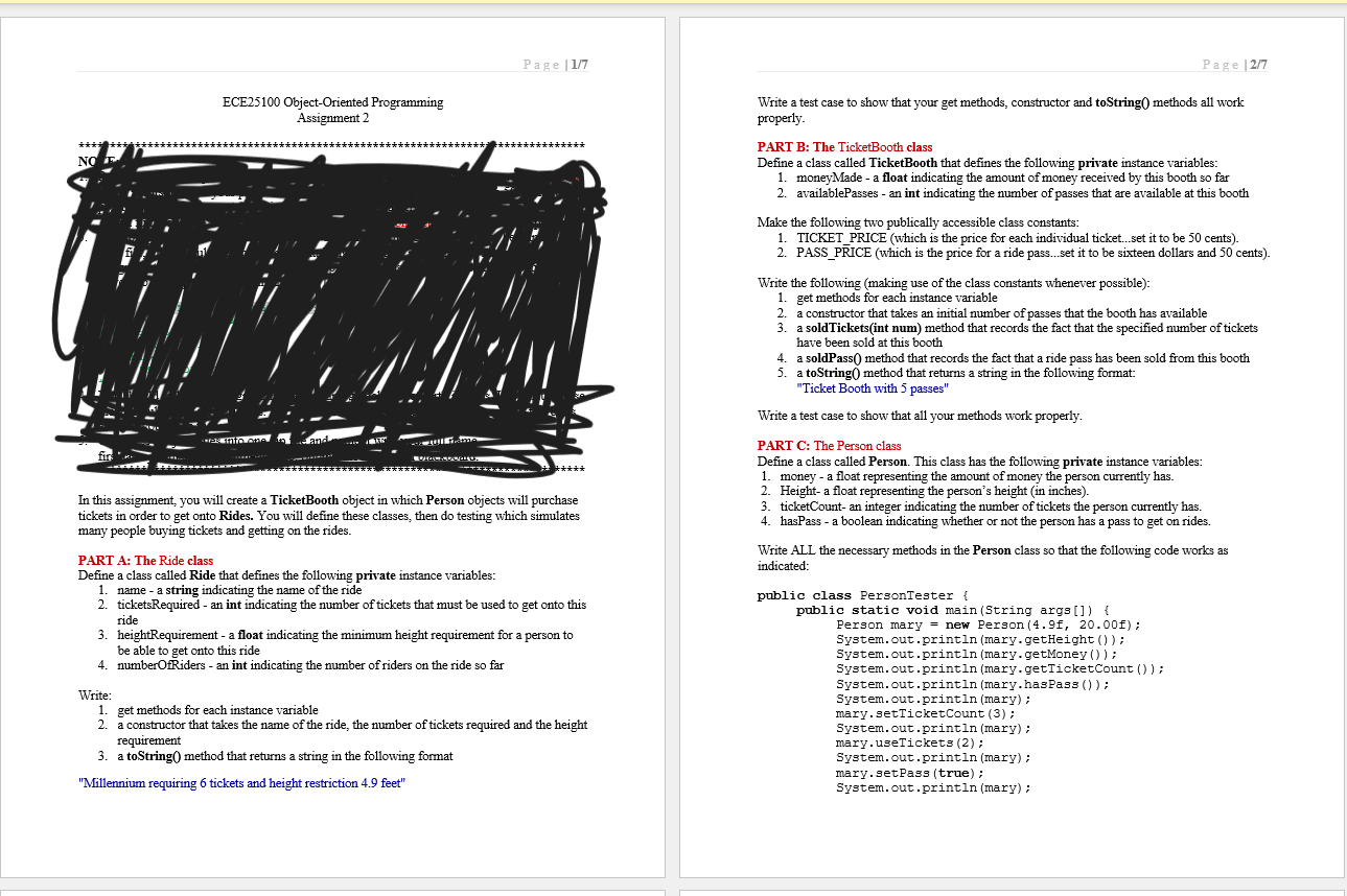 Solved Page 1/7 Page 2/7 ECE25100 Object-Oriented | Chegg.com