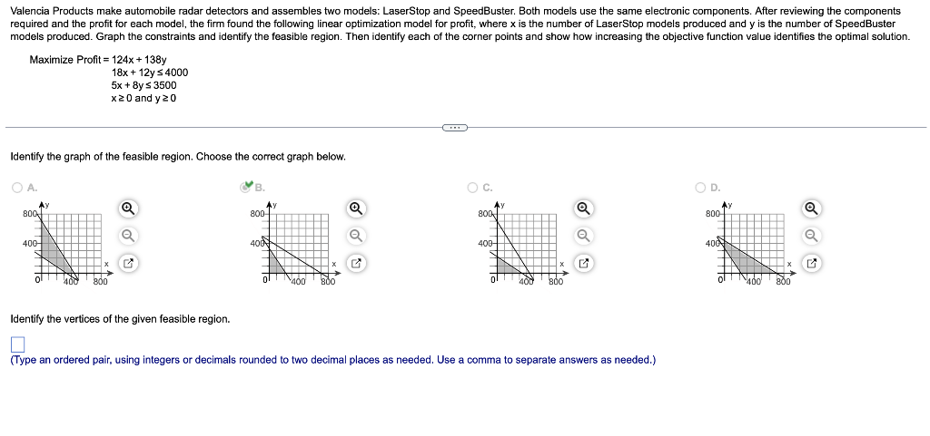 Solved 1. Identify the vertices of the given feasible | Chegg.com