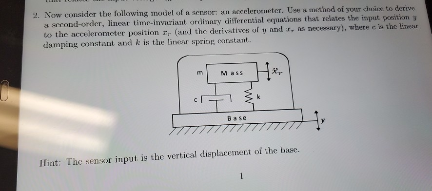 Solved 2. Now consider the following model of a sensor: an | Chegg.com