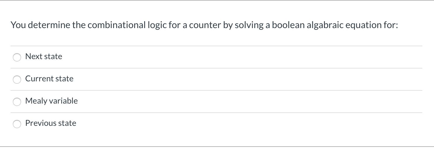 Solved You determine the combinational logic for a counter | Chegg.com