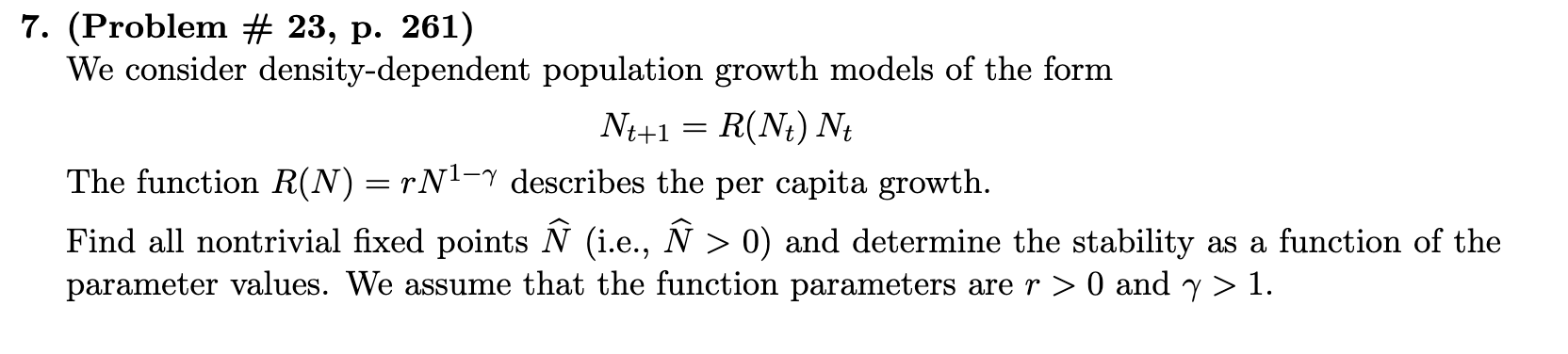 Solved 7. ( Problem \# 23, p. 261) We consider | Chegg.com
