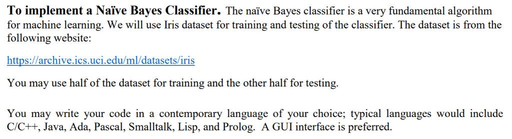 To implement a Naïve Bayes Classifier. The naïve | Chegg.com