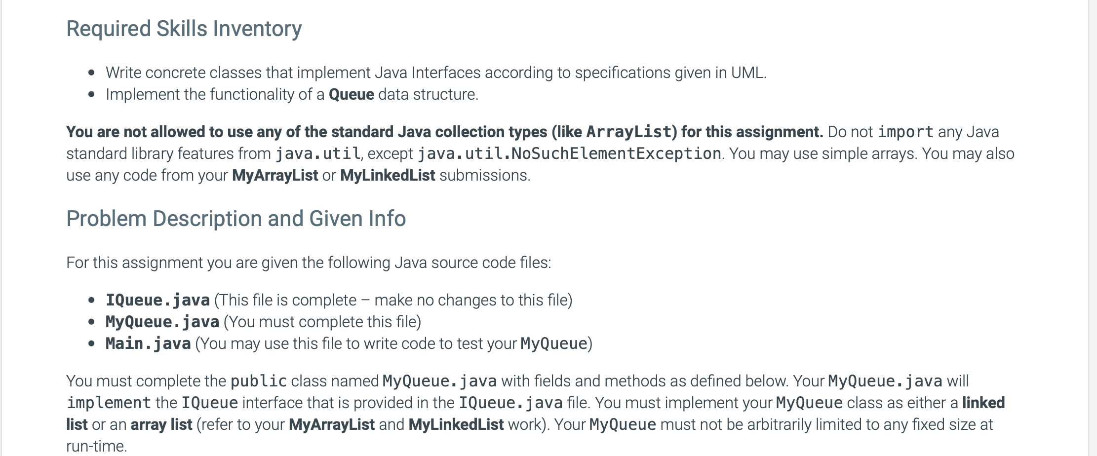 Solved Required Skills Inventory - Write concrete classes | Chegg.com