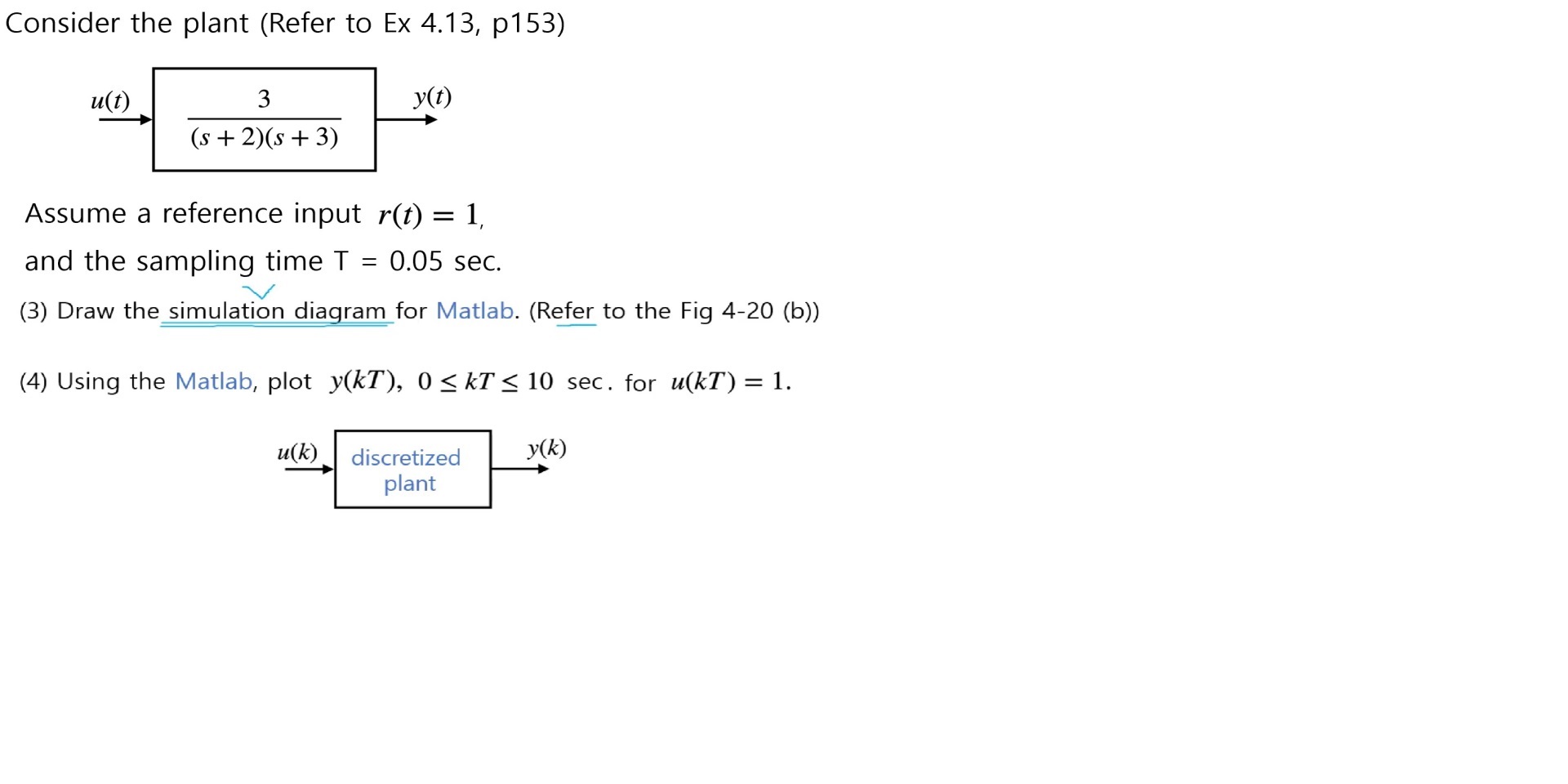 Solved Consider the plant (Refer to Ex 4.13, ﻿p153)Assume a | Chegg.com