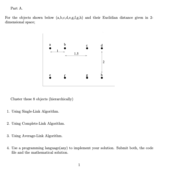 For the objects shown below (a,b,c,d,e,g,f,g,h) and | Chegg.com