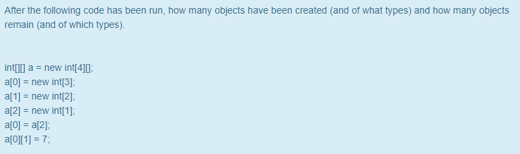 Solved After the following code has been run, how many | Chegg.com