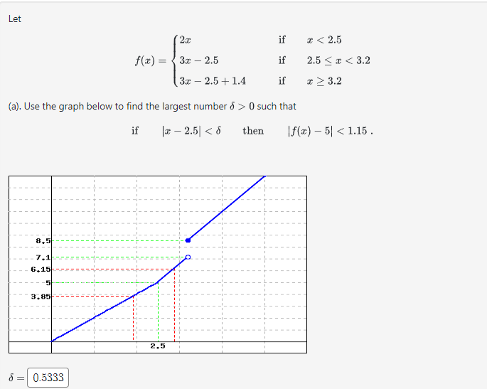 Solved Let f(x)=⎩⎨⎧2x3x−2.53x−2.5+1.4 if if if | Chegg.com