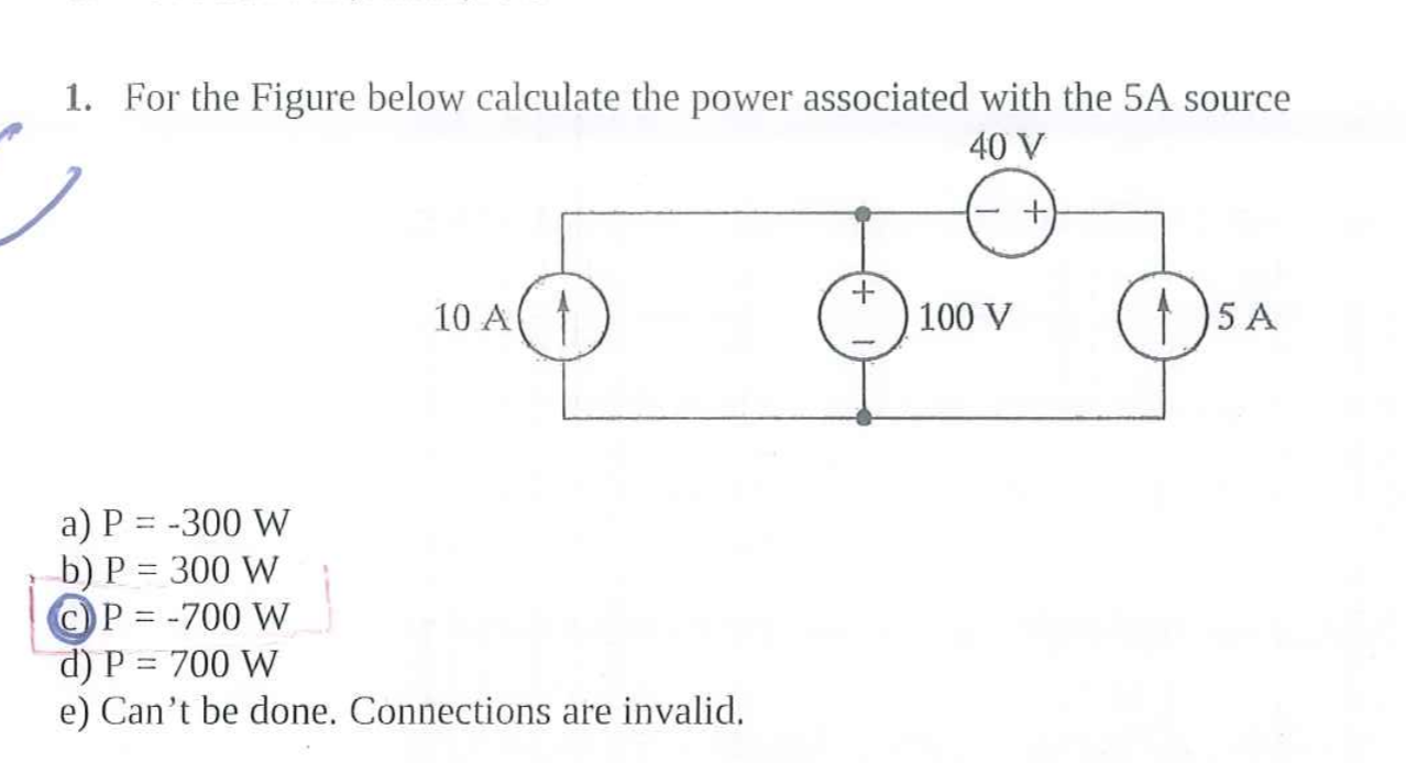 Solved For the Figure below calculate the power associated | Chegg.com