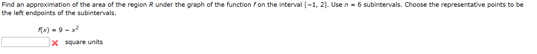 Solved Find an approximation of the area of the region R | Chegg.com