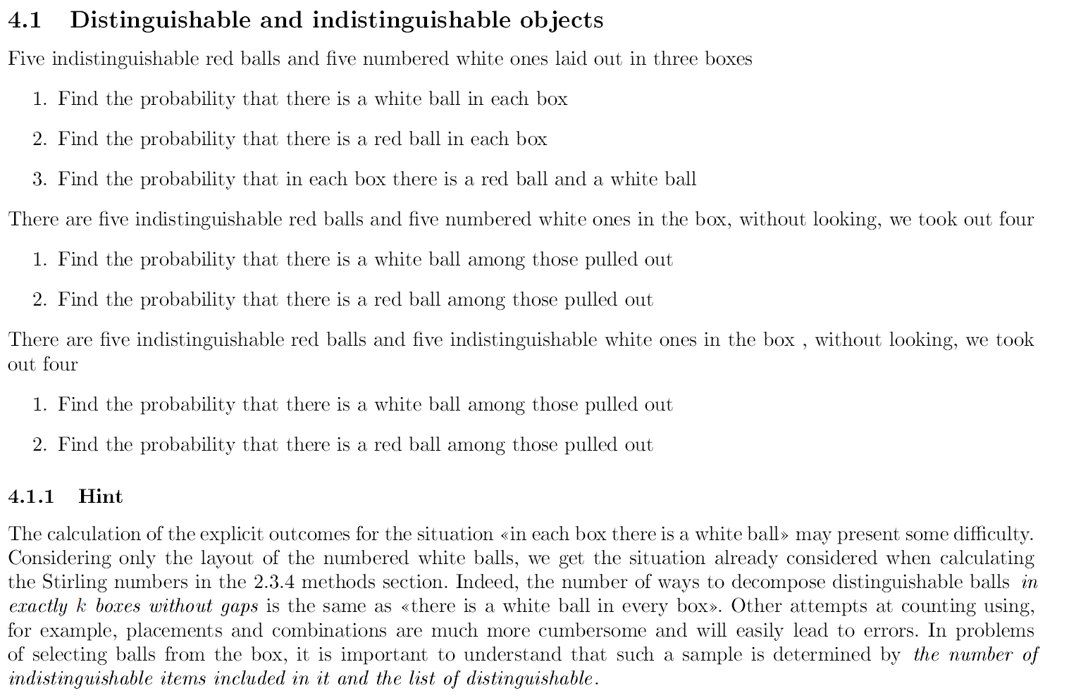 Distinguishable and indistinguishable objects 4.1 | Chegg.com