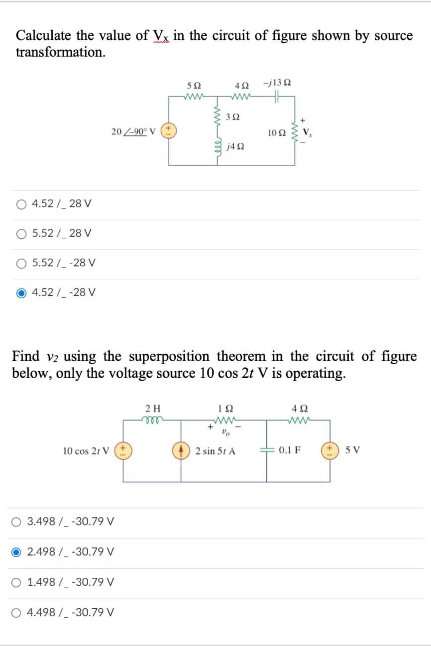 Solved Calculate the value of Vx in the circuit of figure | Chegg.com