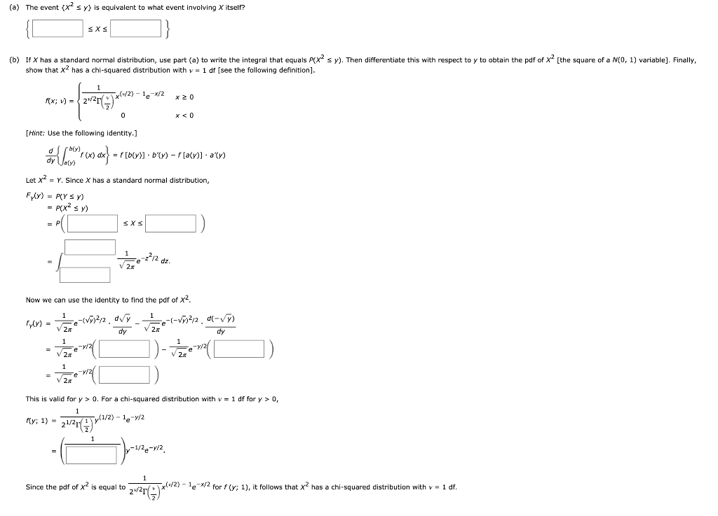 Solved (a) The event {X? sy} is equivalent to what event | Chegg.com