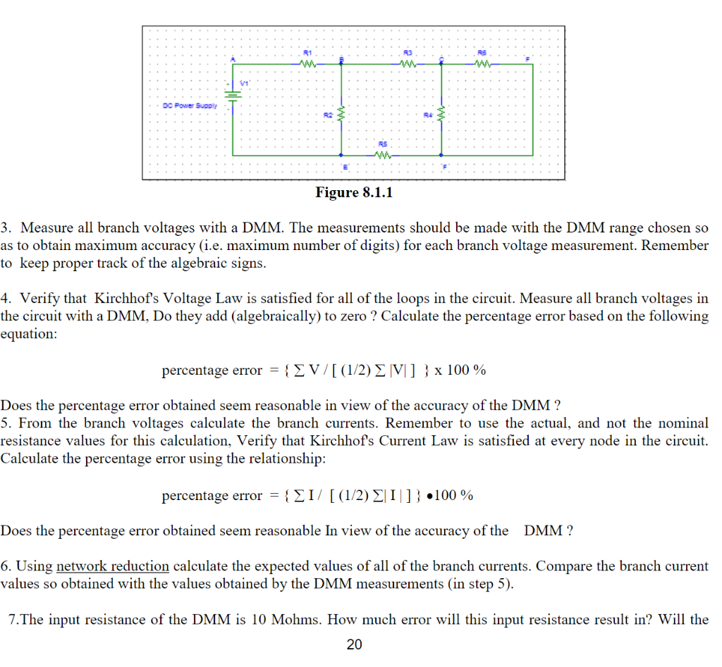 Measure all branch voltages with a DMM. The | Chegg.com
