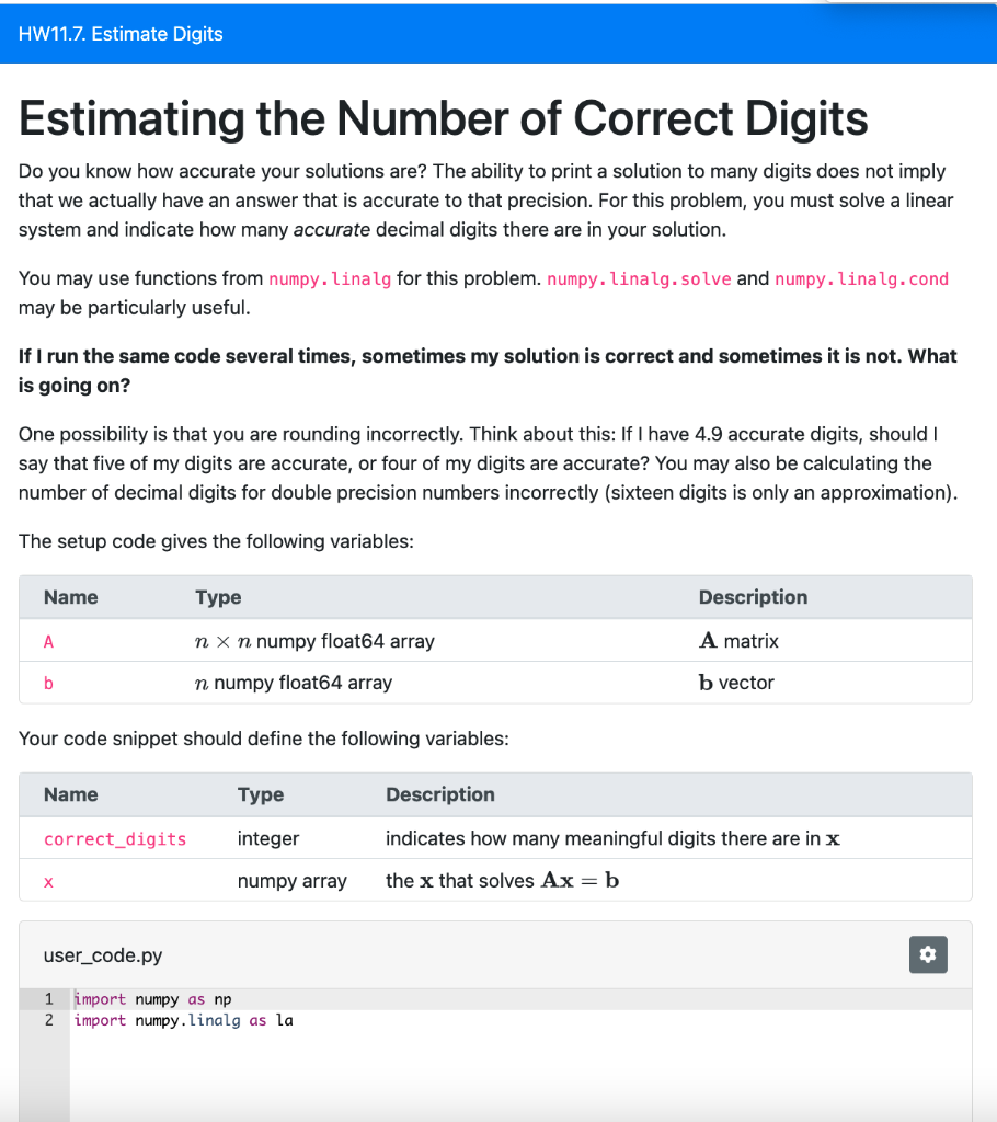 Solved Estimating the Number of Correct Digits Do you know | Chegg.com
