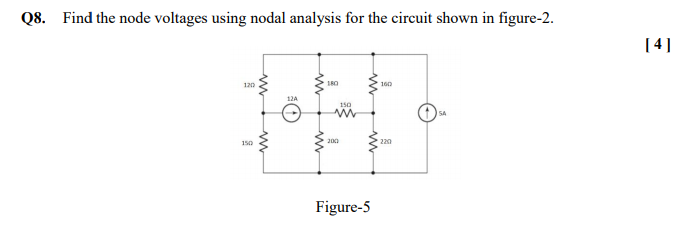 Solved Q8. Find the node voltages using nodal analysis for | Chegg.com