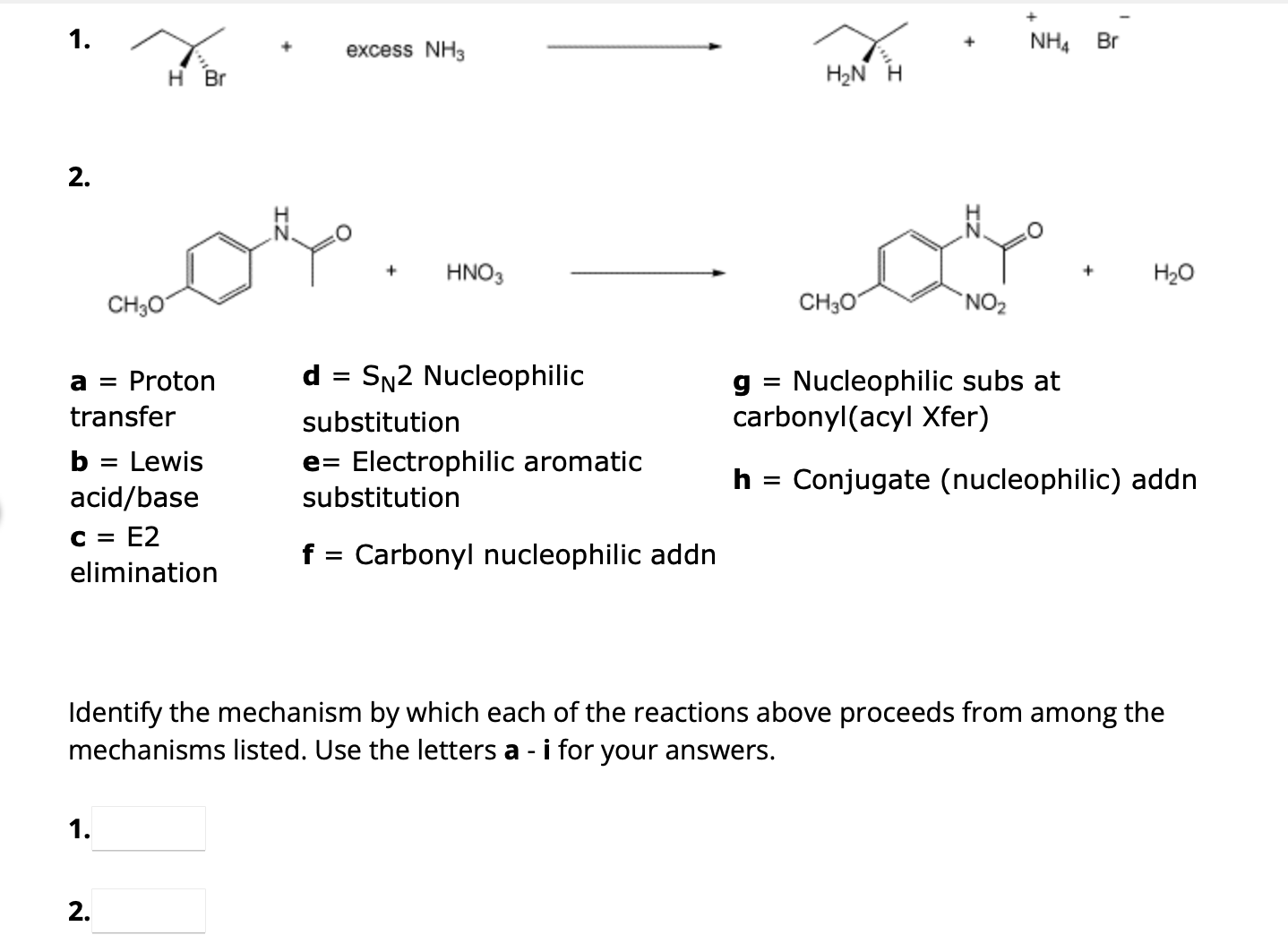 Solved 1. + excess NH3+HBr+NH4Br2− 2. +HNO3 a= Proton | Chegg.com
