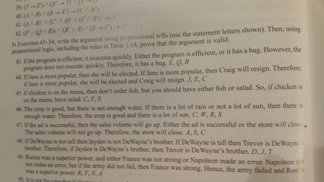Solved In Exercises 43 54 Write The Argument Using