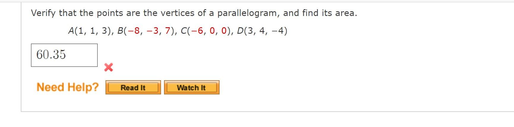 Solved A(1,1,3),B(−8,−3,7),C(−6,0,0),D(3,4,−4) | Chegg.com