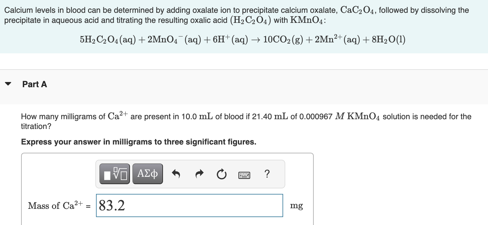 Solved Calcium levels in blood can be determined by adding | Chegg.com