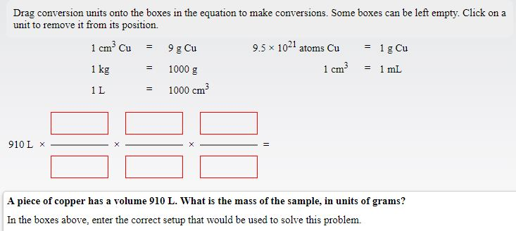 Solved Drag conversion units onto the boxes in the equation | Chegg.com