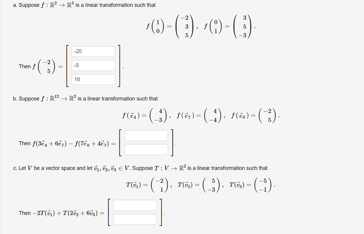 Solved a. Suppose f:R2→R3 is a linear transformation such | Chegg.com
