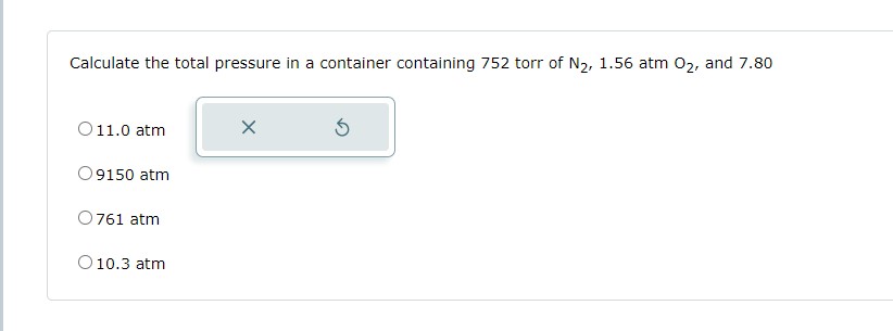 Solved Calculate the total pressure in a container | Chegg.com