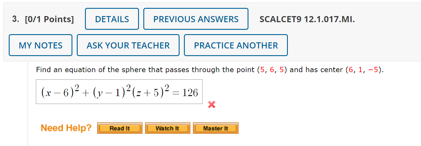 Solved 3. [0/1 Points] DETAILS PREVIOUS ANSWERS SCALCET9 | Chegg.com