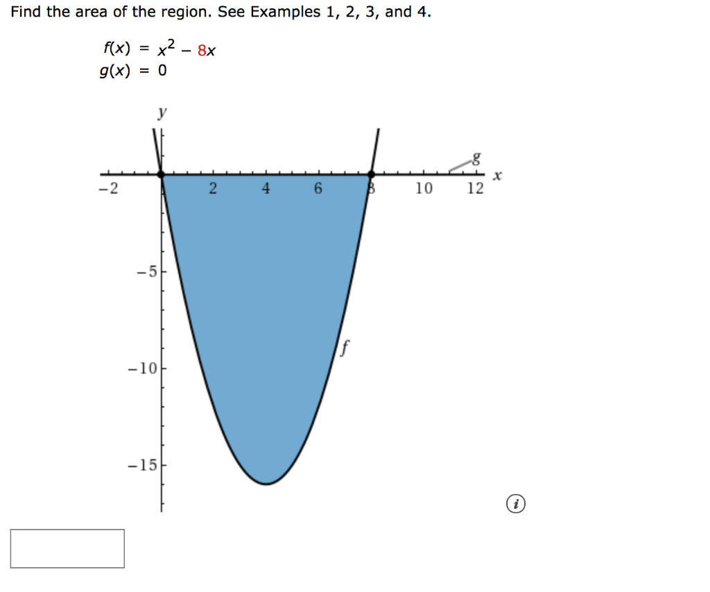 Solved Find the area of the region. See Examples 1, 2, 3, | Chegg.com