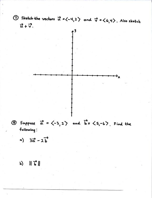 Solved Sketch the vectors ū= -4,27 and
