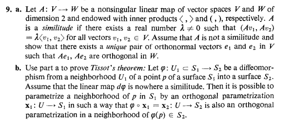 Solved 9. a. Let A:V W be a nonsingular linear map of vector | Chegg.com